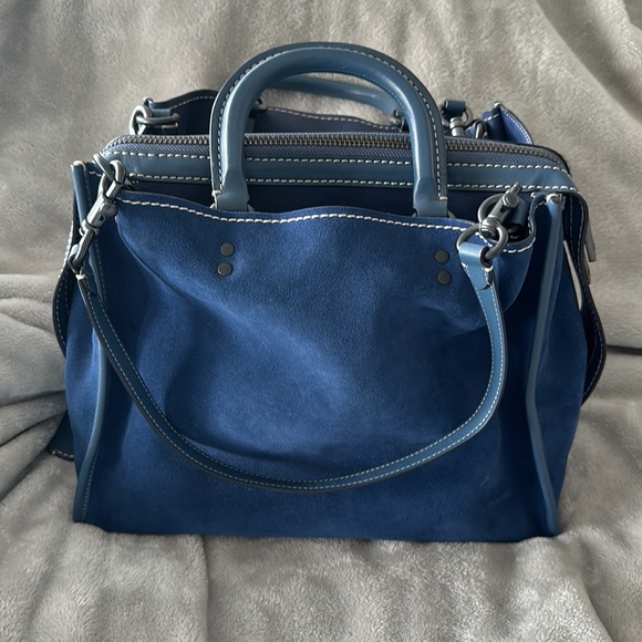 Coach | Bags | Nwt Coach 941 Rogue 36 In Blue Suede | Poshmark